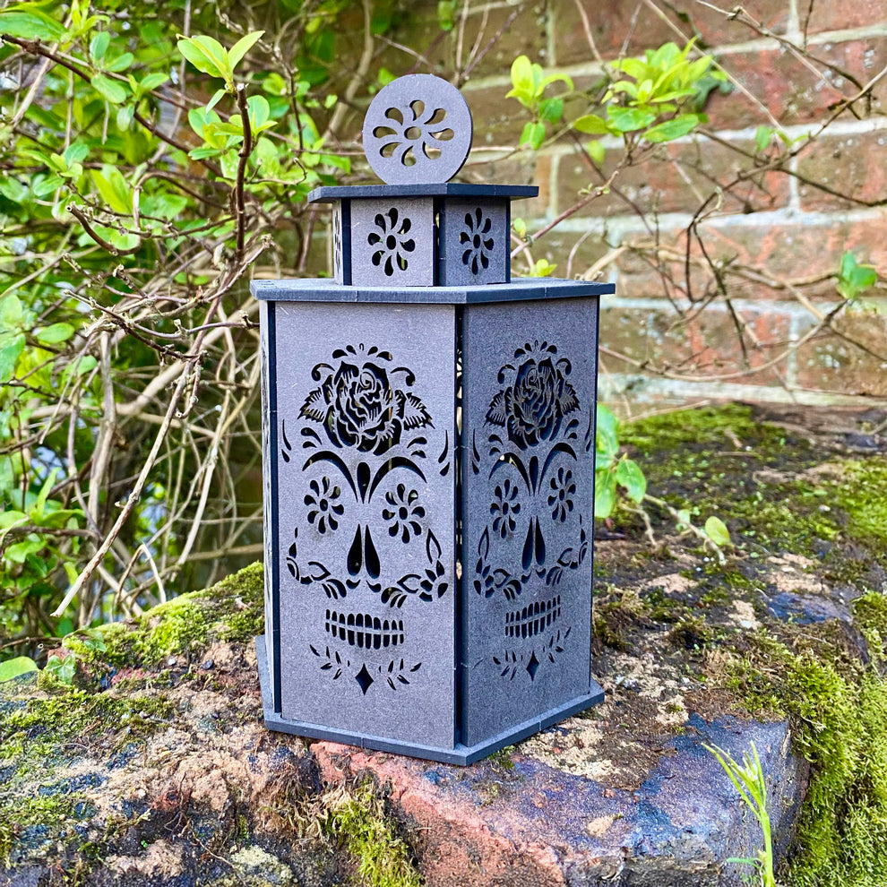 Sugar Skull Lantern MDF Large – KraftopiaUk