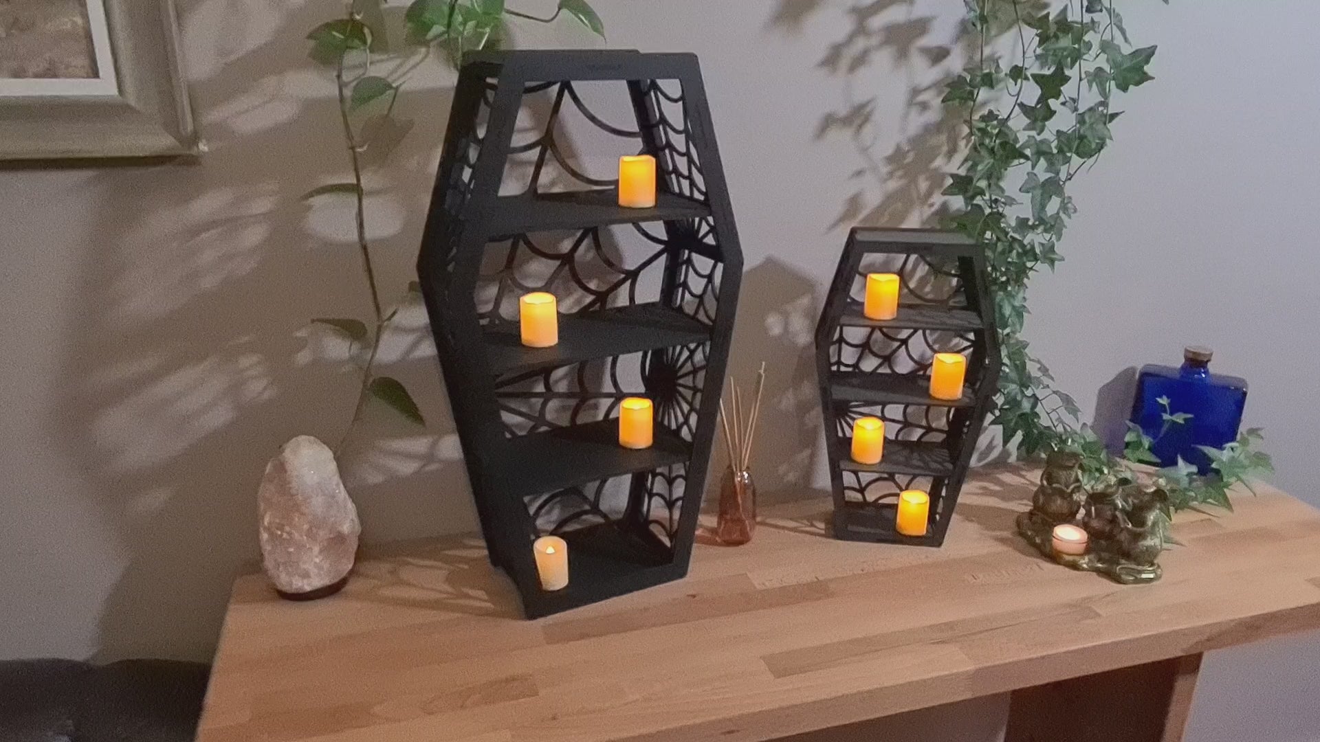 Coffin Display Shelf, Spiders Web Shelf, Gothic Display Cabinet, Gothi ...