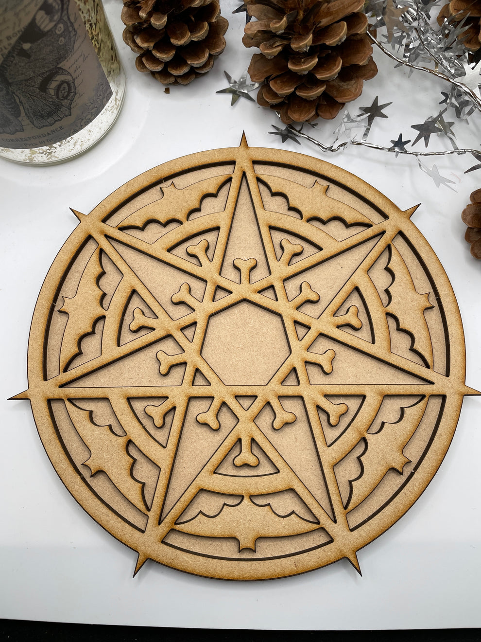 Decorative Bat Plaque with Bats and Bones - 3d Layered MDF Halloween ...