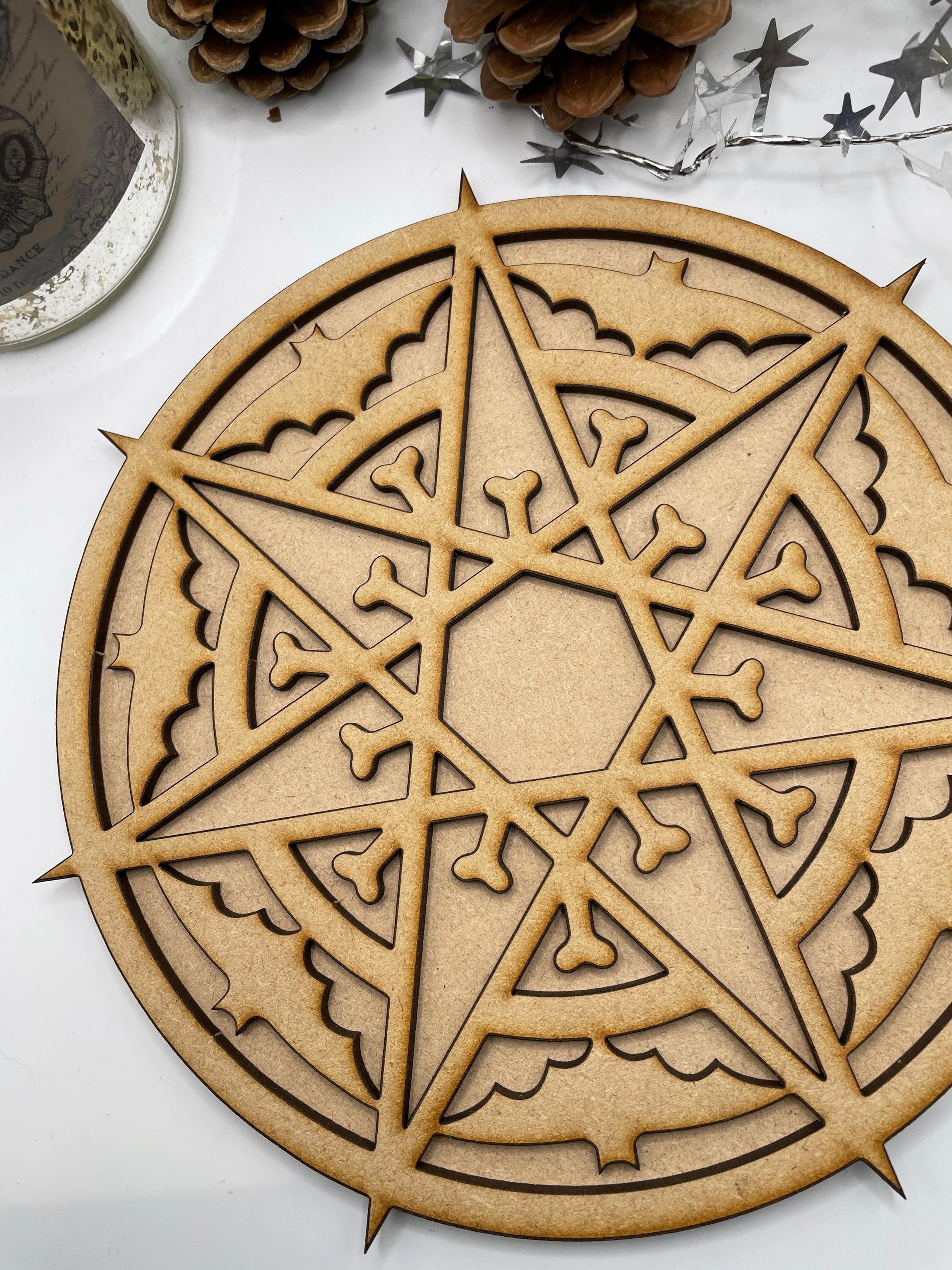 Decorative Bat Plaque with Bats and Bones - 3d Layered MDF Halloween ...